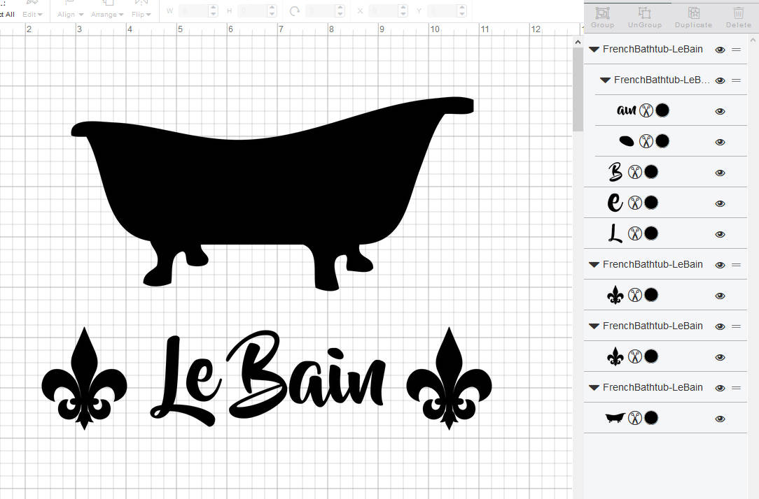 Le Bain French Bathroom Svg Png Pdf Jpg Ai Dxf Bathtub | Etsy