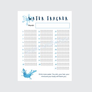 PRINTABLE Water tracker PDF download for planners monthly | Etsy