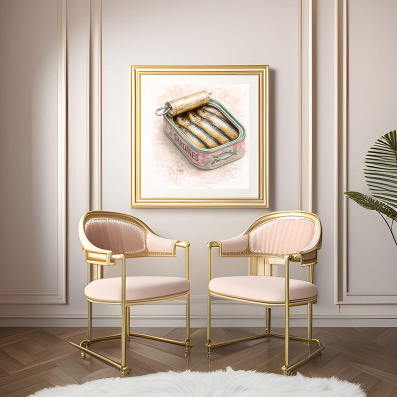 Retro Sardines Still Life Art, Kitchen Coastal Print (digital Download ...