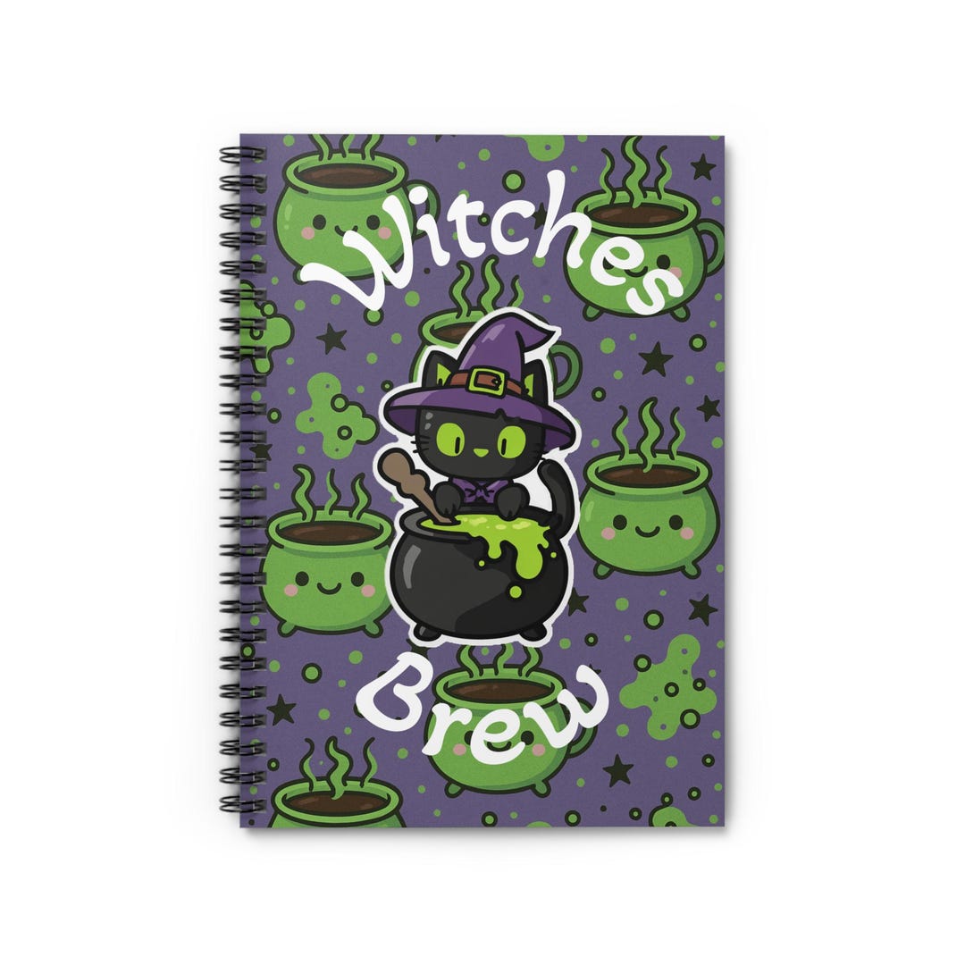 Witchy Spiral Notebook - Witches Brew, Cute Planner, Halloween Journal ...