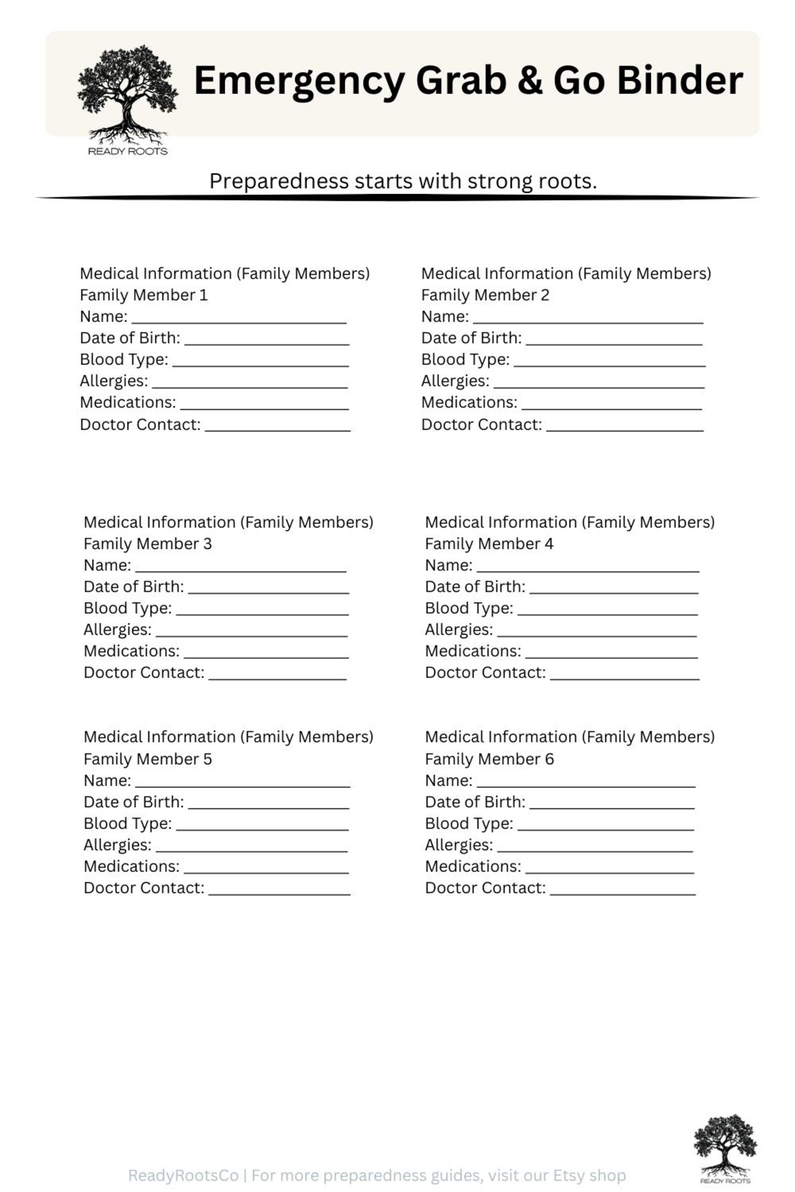 Complete Family Emergency Preparedness Binder | Disaster Planning Kit ...