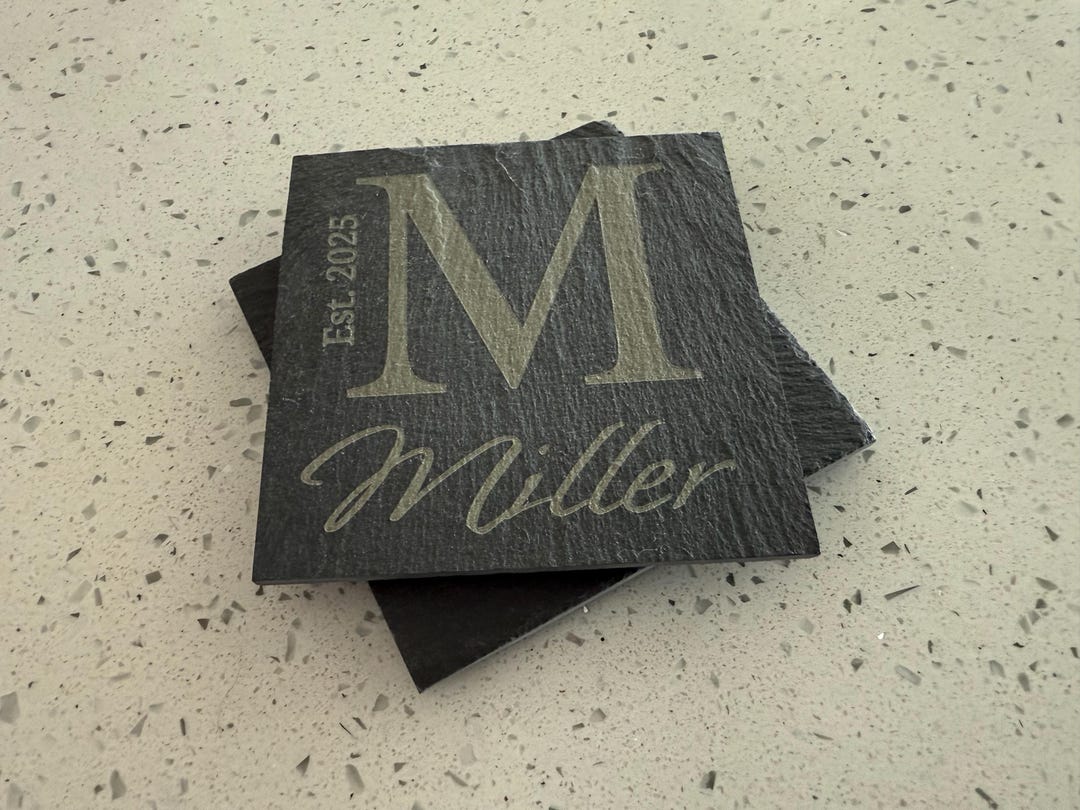 Customized Slate Coaster Set - Etsy
