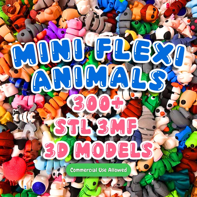 Mini Flexi Animals Articulated 3D Print Models (300+ STL & 3MF Files ...