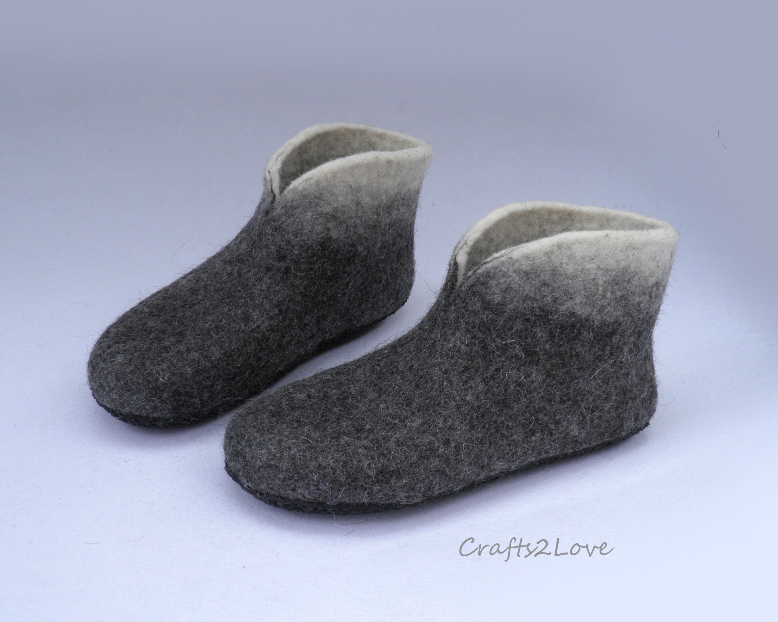 Felt slippers for women Wool slippers Ankle slippers House | Etsy