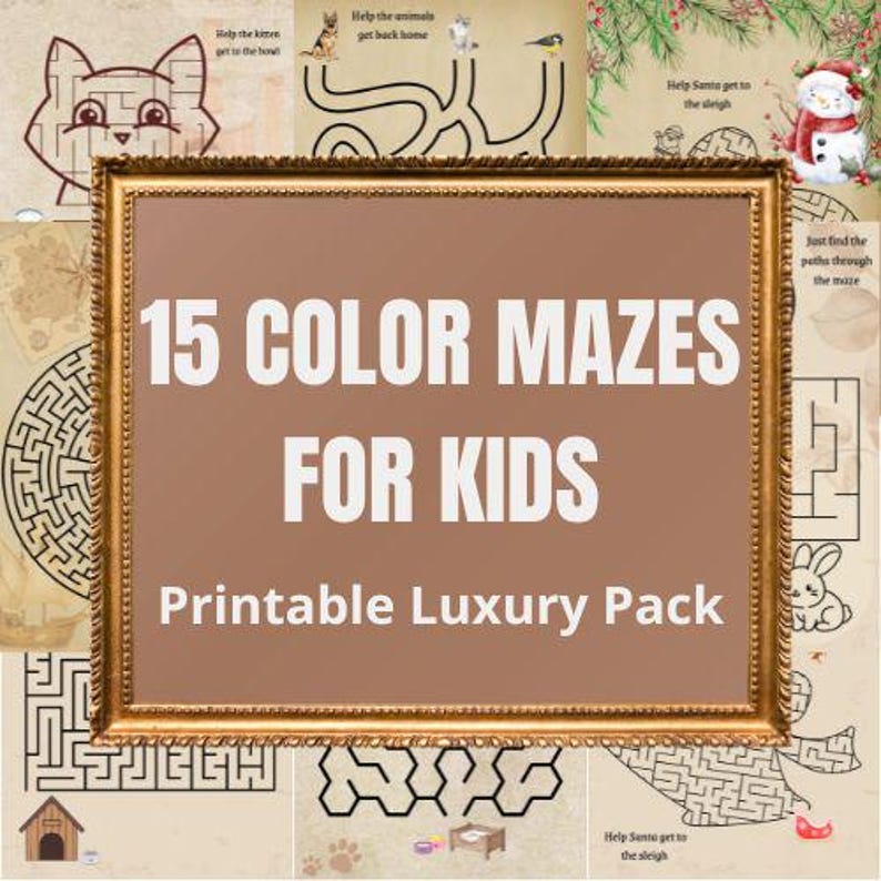 Kids Maze Printable – Colorful Maze Puzzle for Children, Fun Activity ...