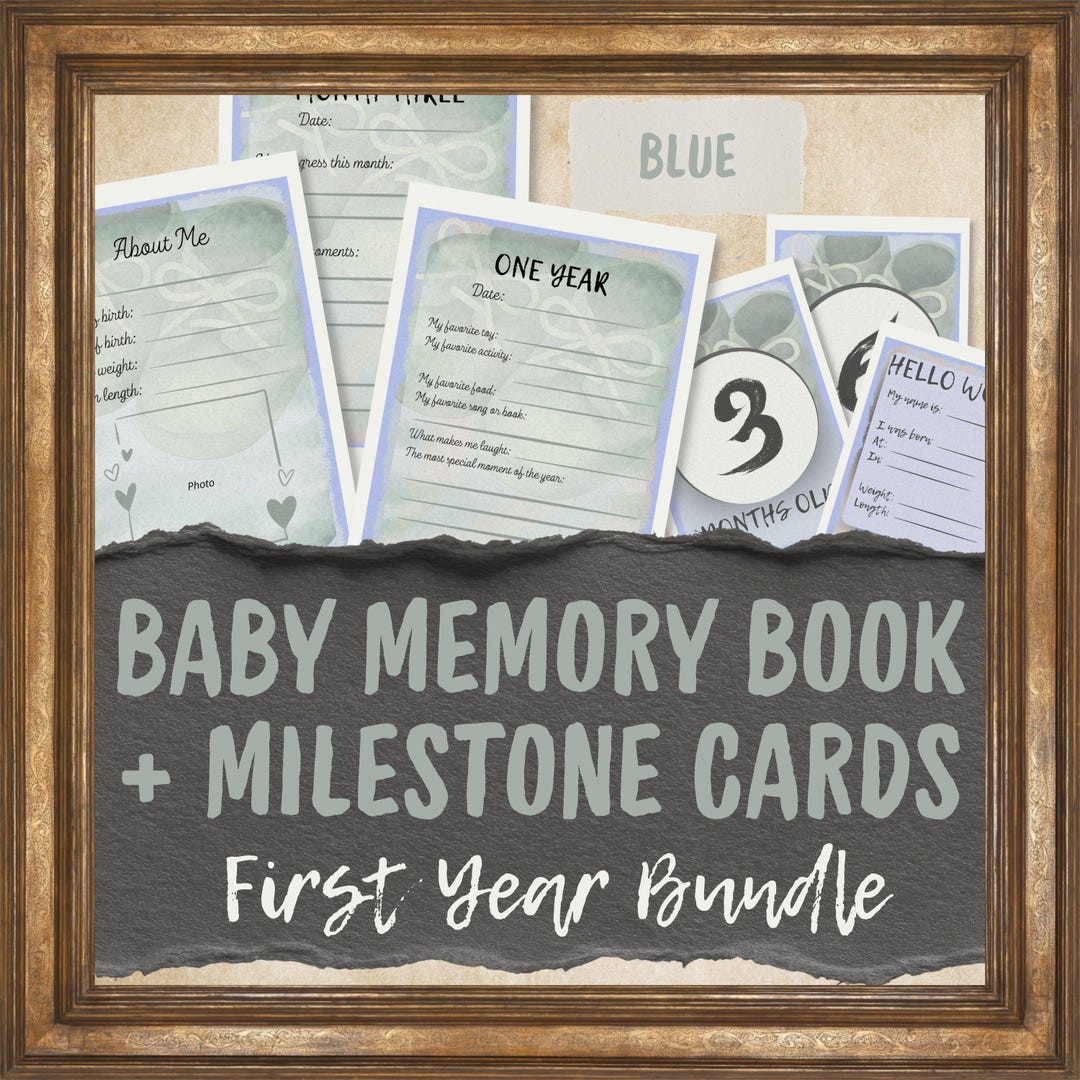 Baby Memory Book and Milestone Cards Printable Set - Etsy