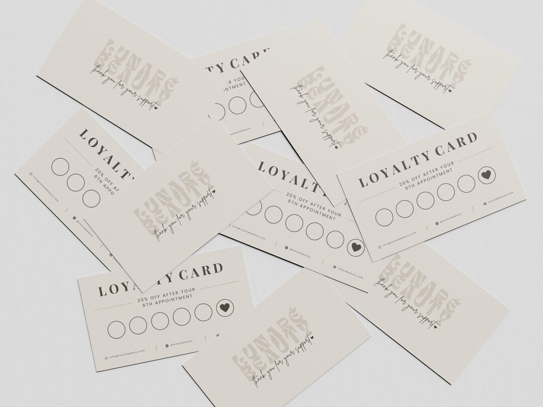Beauty Salon Loyalty Card Template | Editable Rewards Card Canva - Etsy