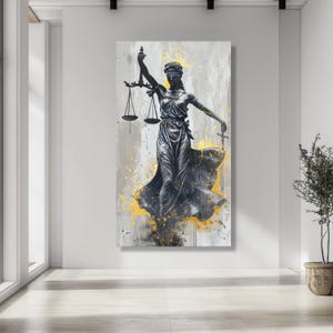 Justice Lady Canvas Wall Art, Modern Lady Justice Canvas, Legal Law ...