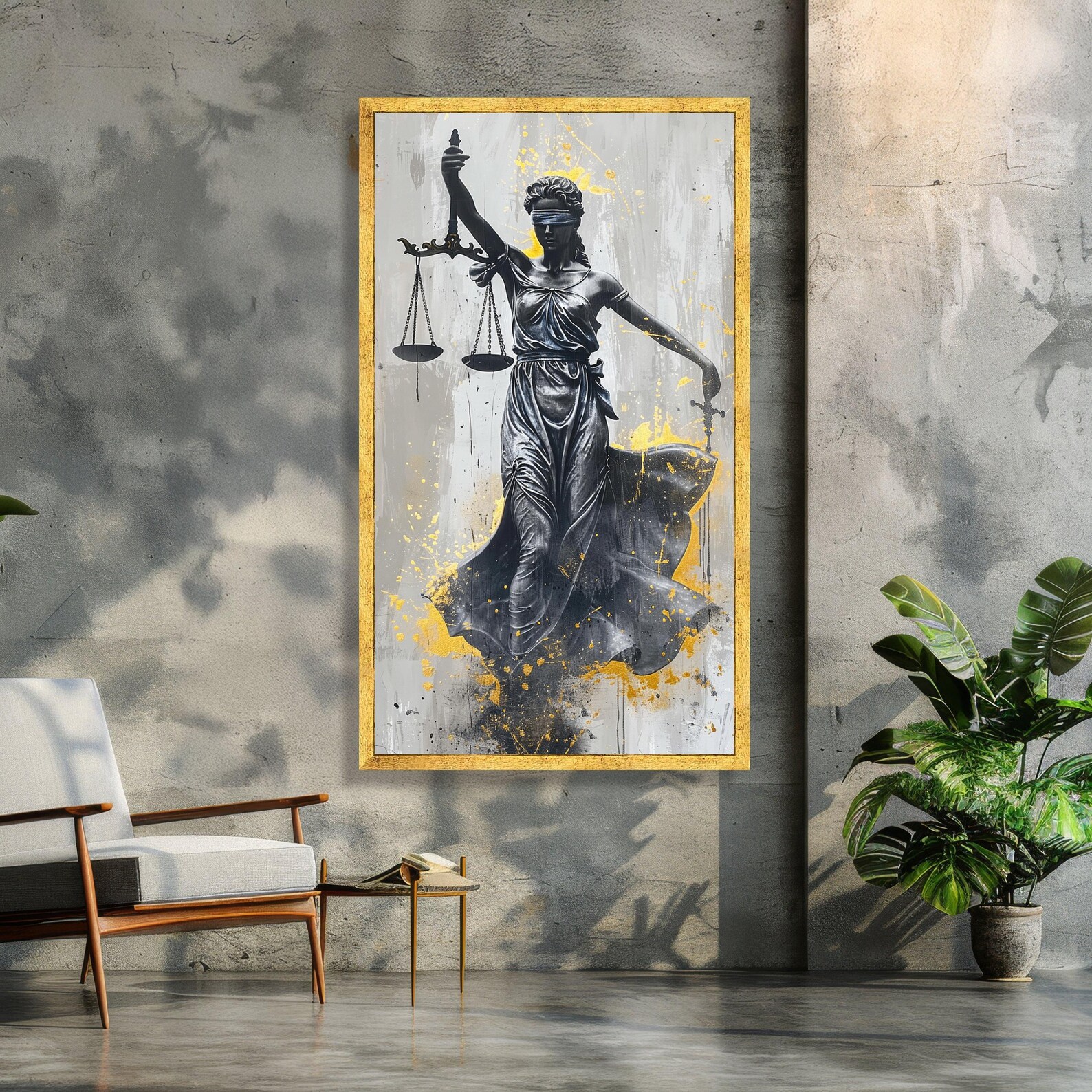 Justice Lady Canvas Wall Art, Modern Lady Justice Canvas, Legal Law ...