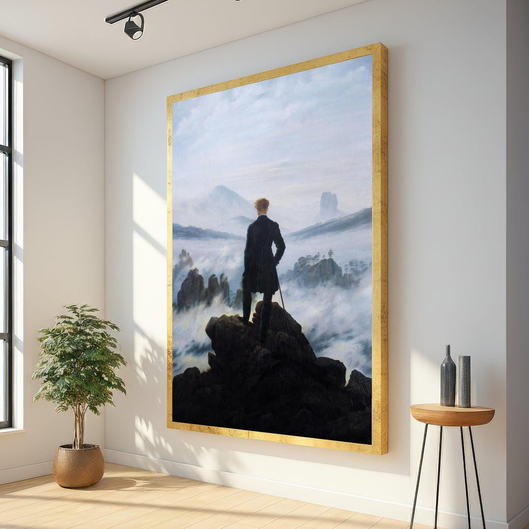 Romanticism Wanderer Above Misty Mountains Canvas, Inspirational Nature ...