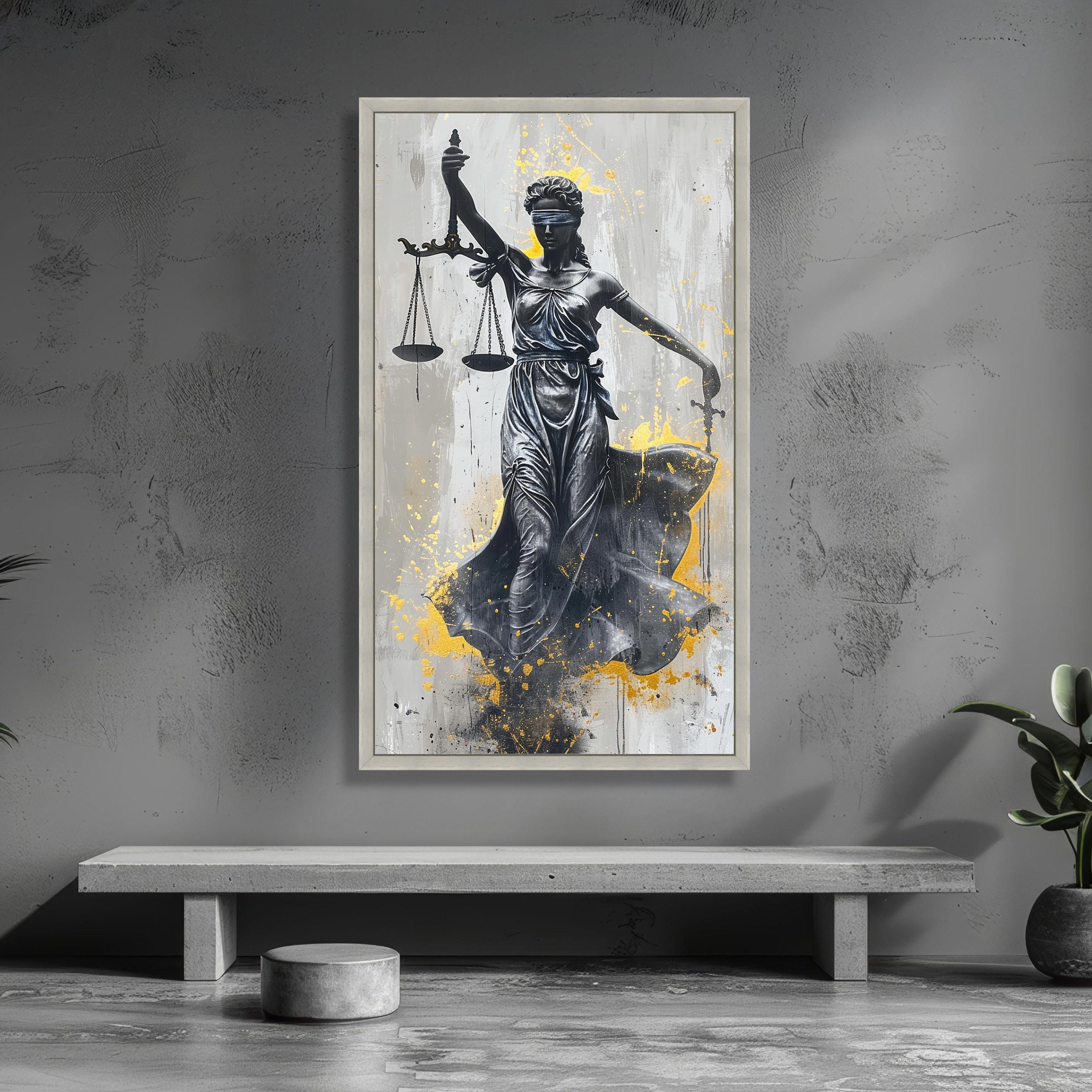 Justice Lady Canvas Wall Art, Modern Lady Justice Canvas, Legal Law ...