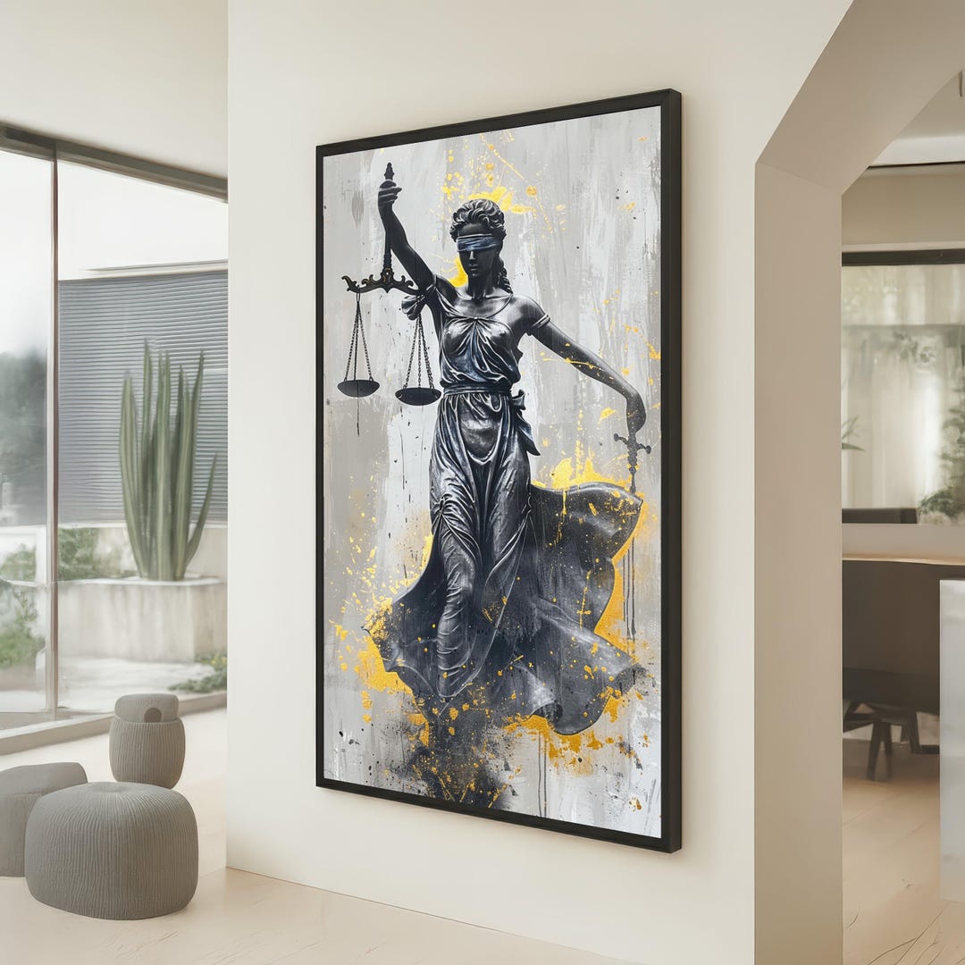 Justice Lady Canvas Wall Art, Modern Lady Justice Canvas, Legal Law ...