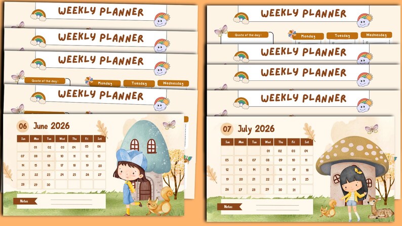 2026 Weekly Planner Printable | Illustrated Design (digital Download ...
