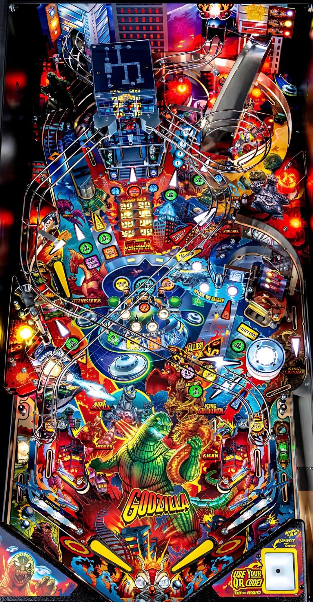 Stern Godzilla / 70th Anniversary Pinball Playfield Canvas... Gallery ...