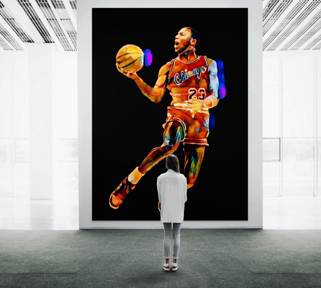 Michael Jordan Gold Chain Dunk Contest Gallery Wrapped, Peel & Stick or ...