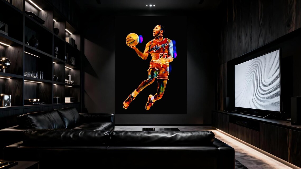 Michael Jordan Gold Chain Dunk Contest Gallery Wrapped, Peel & Stick or ...