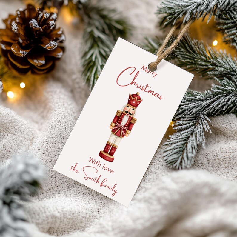 Editable Christmas Gift Tags, Printable Labels (canva Template) - Etsy