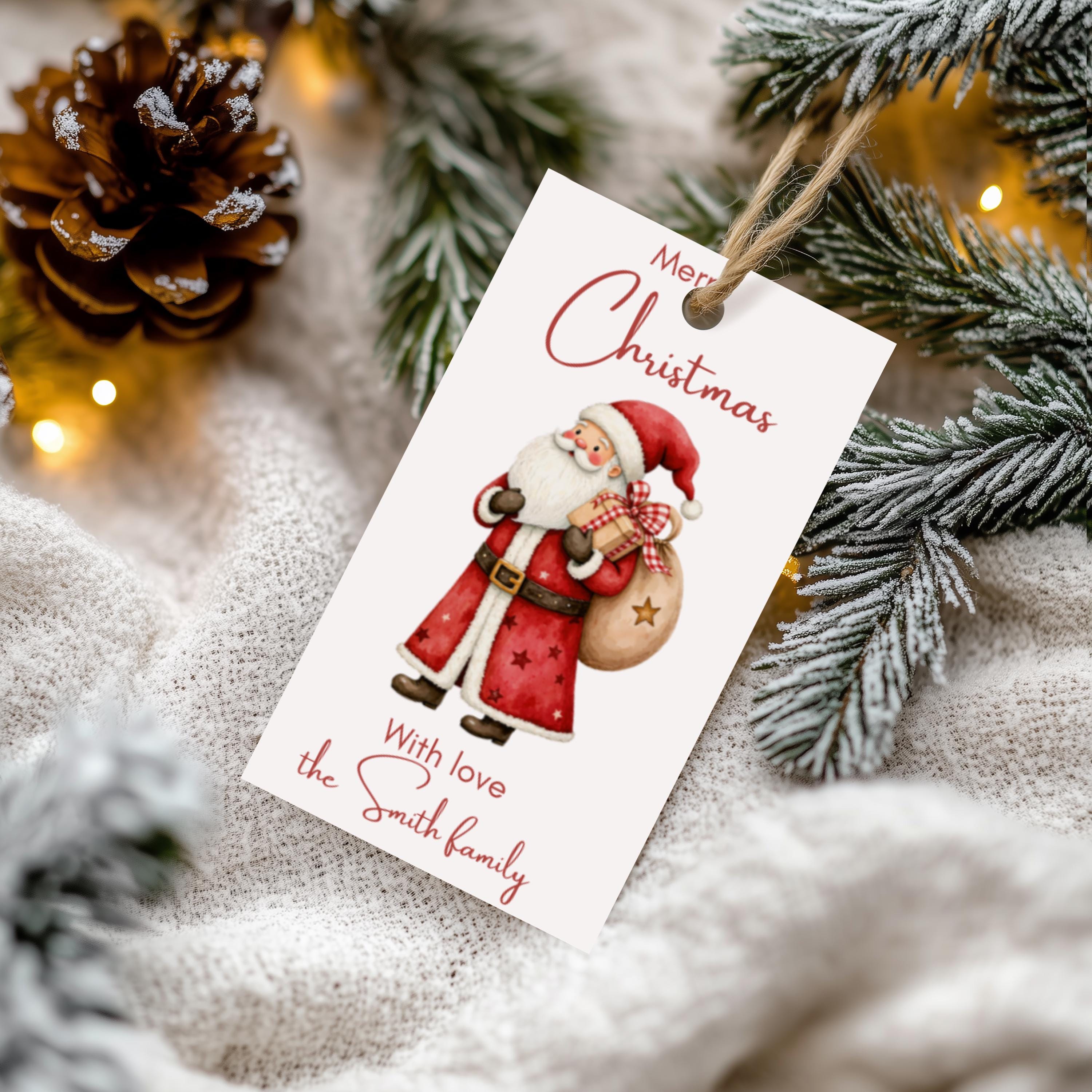 Editable Christmas Gift Tags, Printable Labels (canva Template) - Etsy
