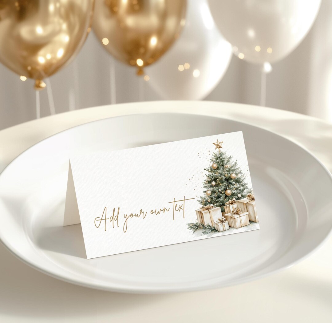Rustic Christmas Place Card Template Editable in Canva - Etsy