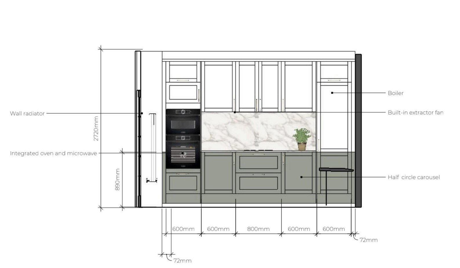 Custom Kitchen Working Drawings Elevations for Builders | Scaled Floor ...