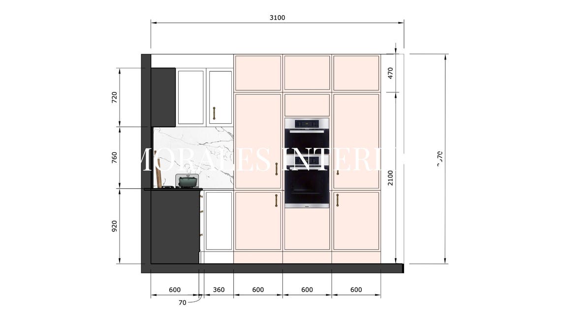 Custom Kitchen Working Drawings Elevations for Builders | Scaled Floor ...