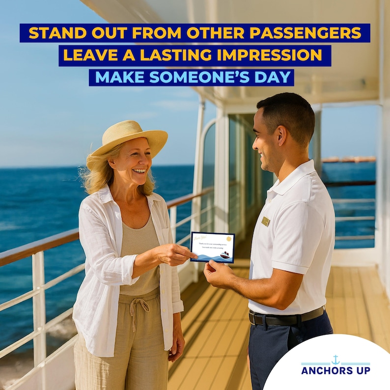 Cruise Staff Thank You Cards With Envelopes - Set of 6 - Cruise ...
