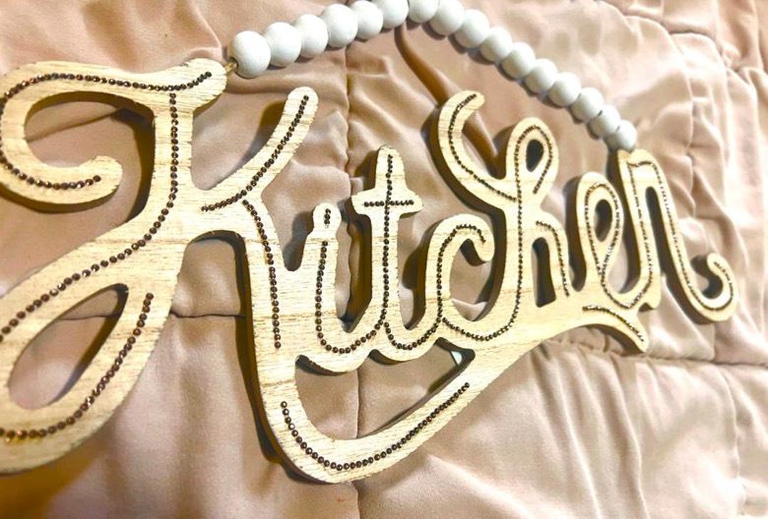 Bedazzled Kitchen Sign - Etsy