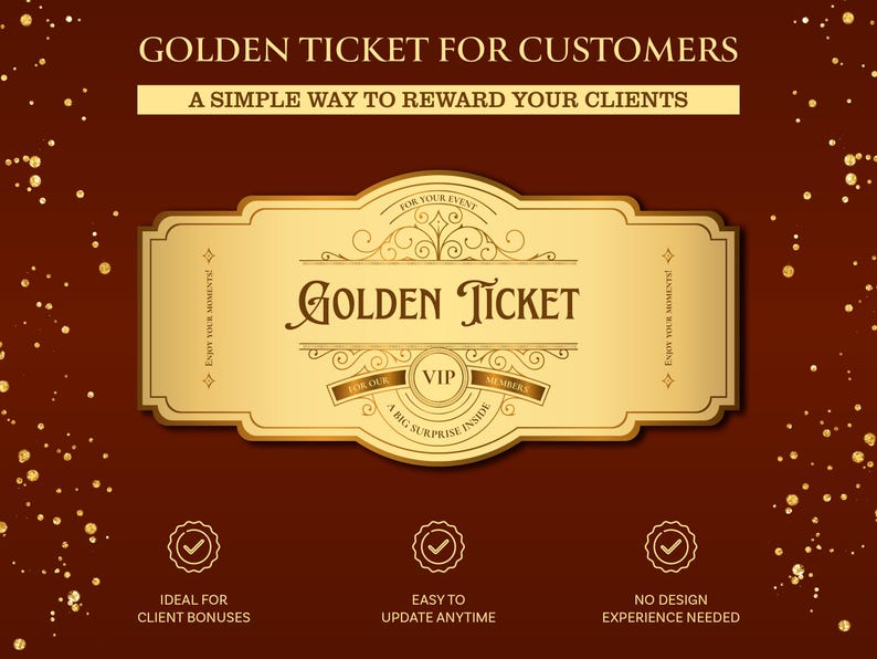 Golden Ticket Template. Editable Canva Design to Gift Your Family ...