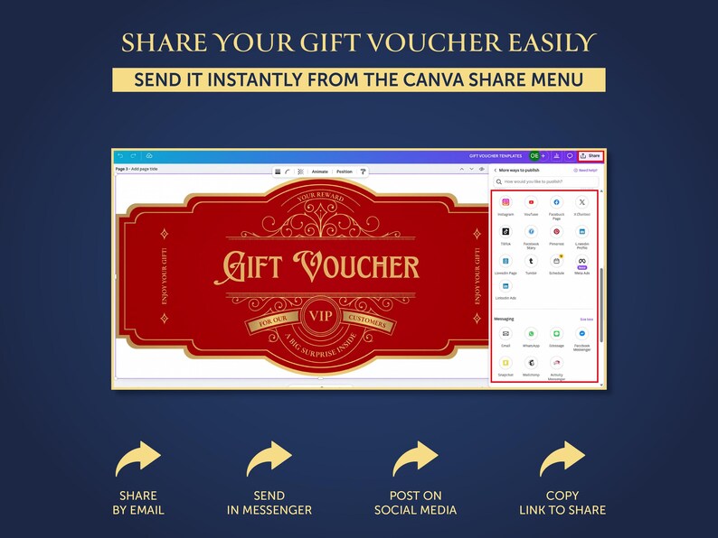 Gift Voucher Template. Editable Canva Design to Gift for Family ...