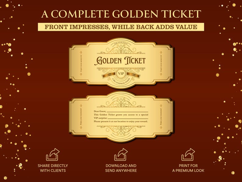 Golden Ticket Template. Editable Canva Design to Gift Your Family ...