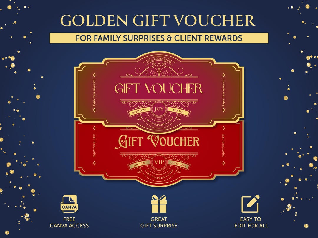 Gift Voucher Template. Editable Canva Design to Gift for Family ...