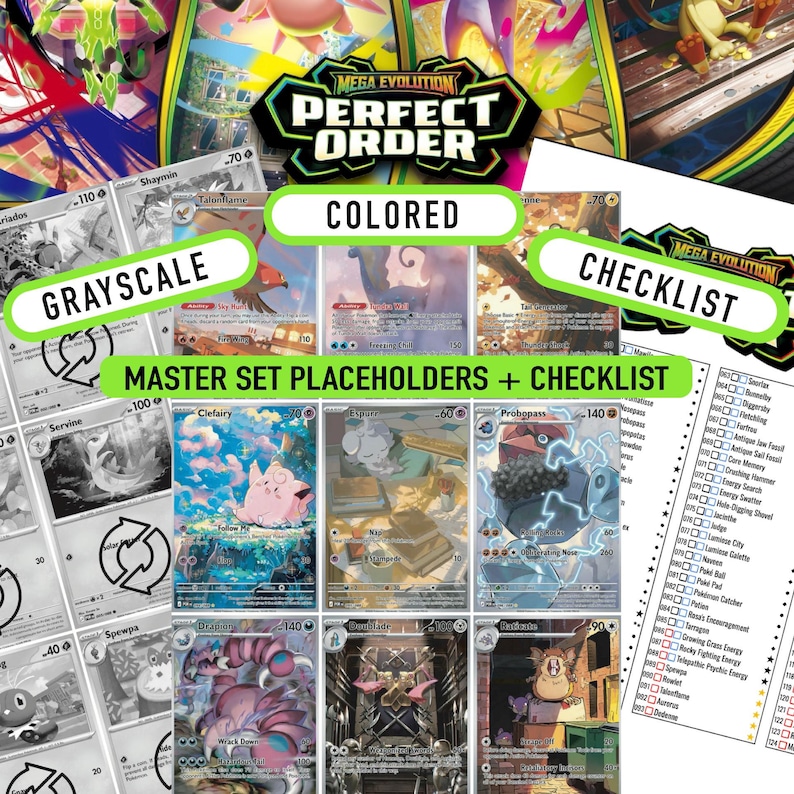 Pokémon Perfect Order Master Set Binder Placeholders + Checklist ...