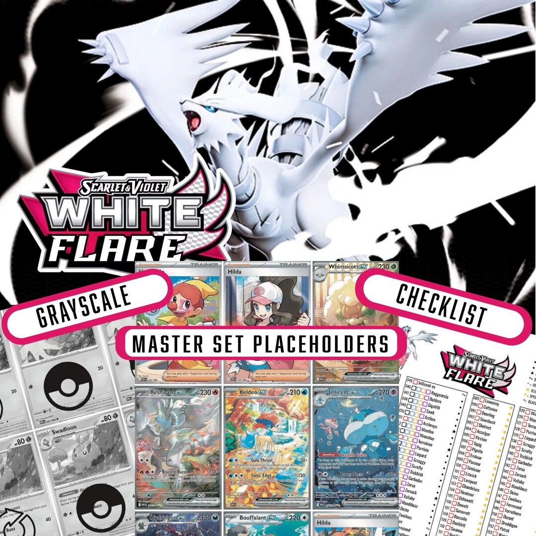 Pokémon White Flare Master Set Binder Placeholders + Checklist ...