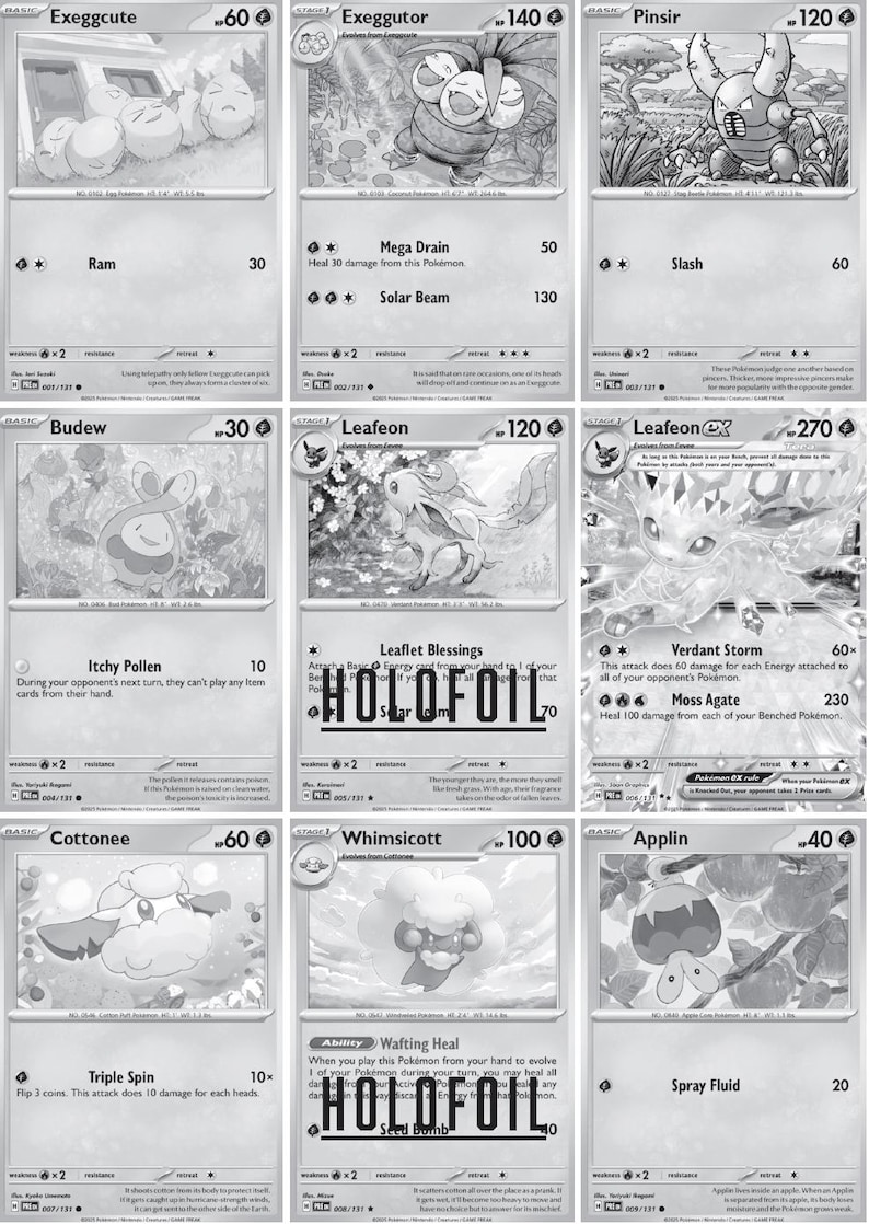 Pokémon TCG Prismatic Evolutions Master Set Binder Placeholders ...
