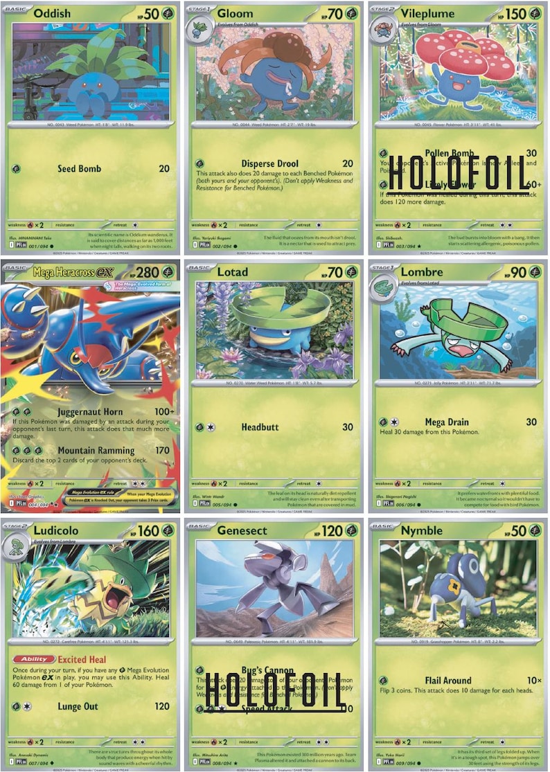 Pokémon Phantasmal Flames Master Set Binder Placeholders + Checklist ...