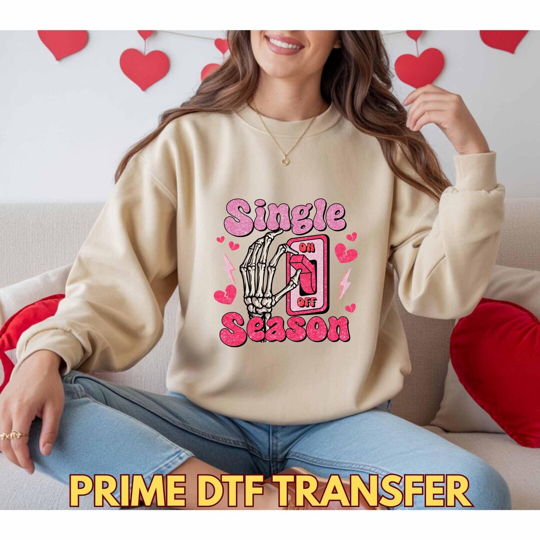 Pink Glitter Single DTF Transfer: Valentine Season Switch, Iron on ...
