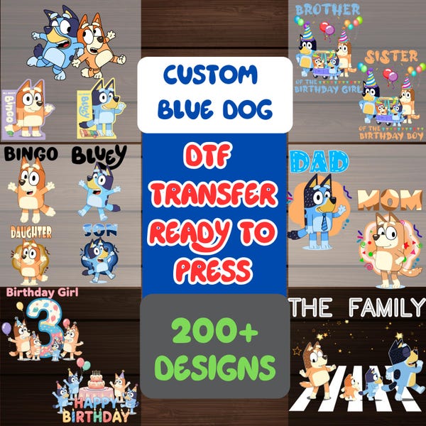 Bluey Heat Transfer - Etsy