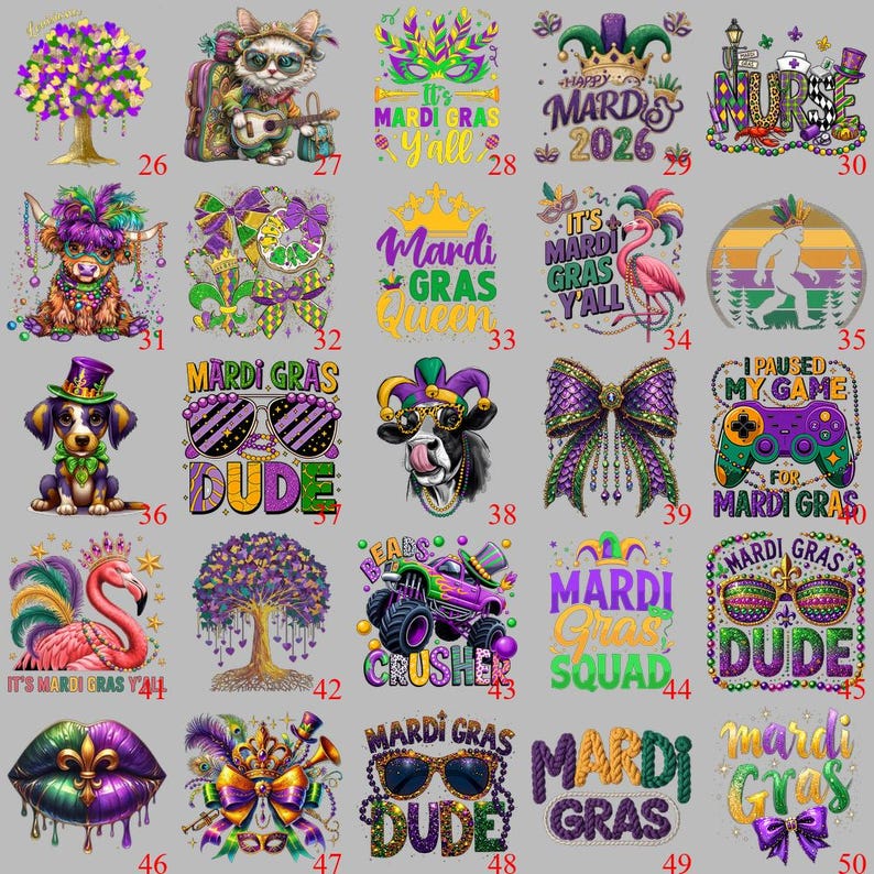 Mardi Gras Smiley Face DTF Transfer | Fleur De Lis Party Design | Retro ...