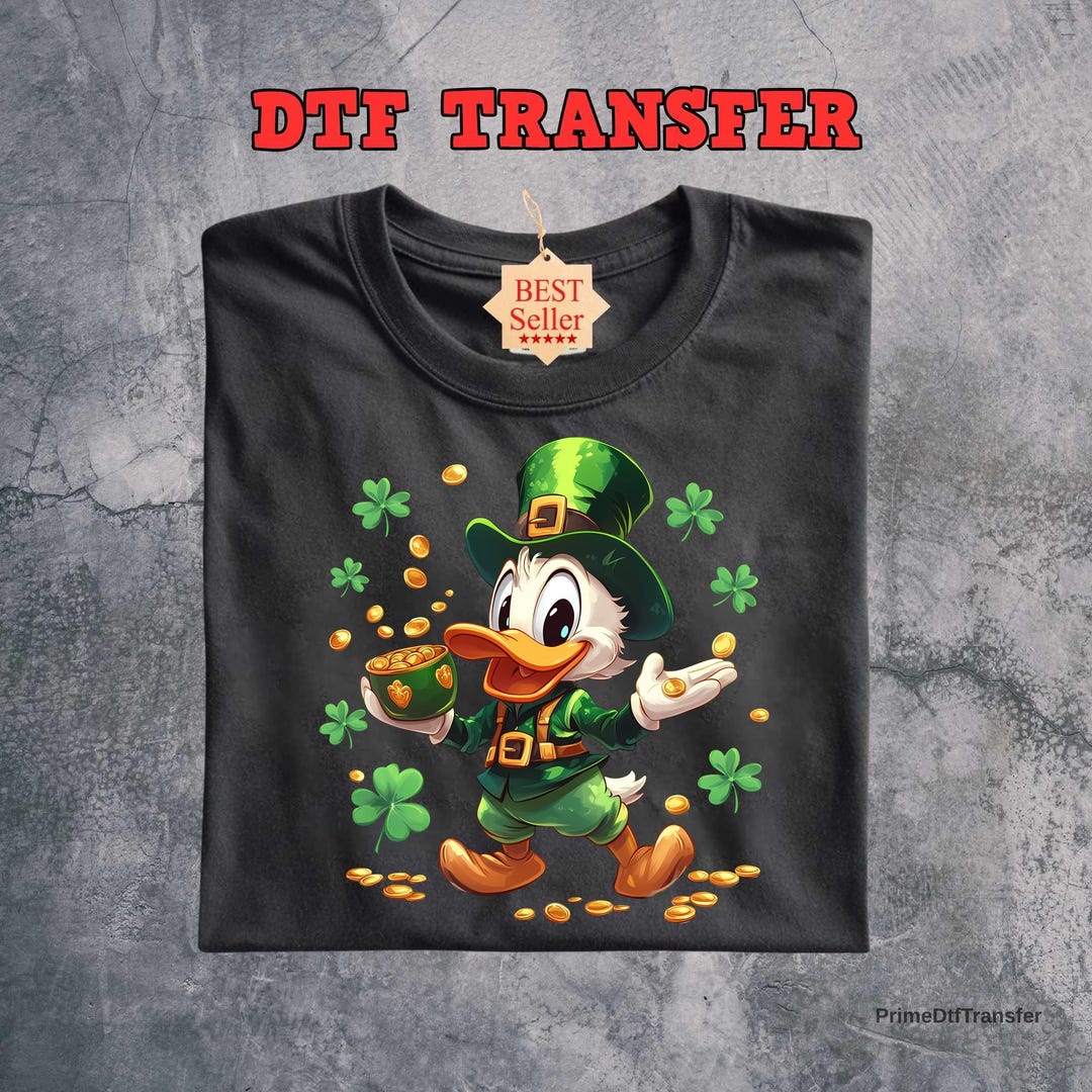Leprechaun Duck With Gold Dtf Transfer - Ready to Press St. Patrick's ...