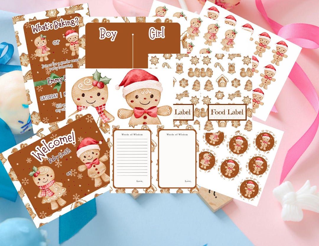 Gingerbread Themed Gender Reveal Party Packet-digital Download - Etsy