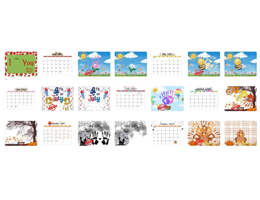 Handprint Keepsake Calendar — Editable Digital Download - Etsy
