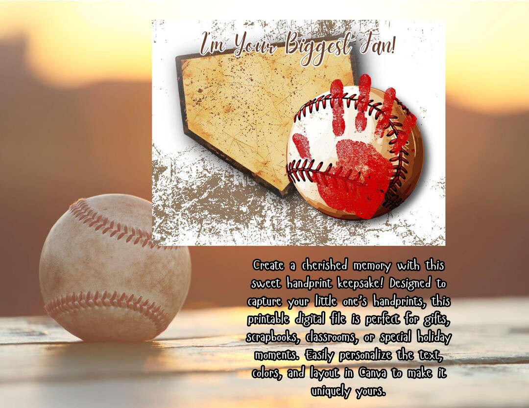 Biggest Fan Baseball Handprint Keepsake-digital Download - Etsy
