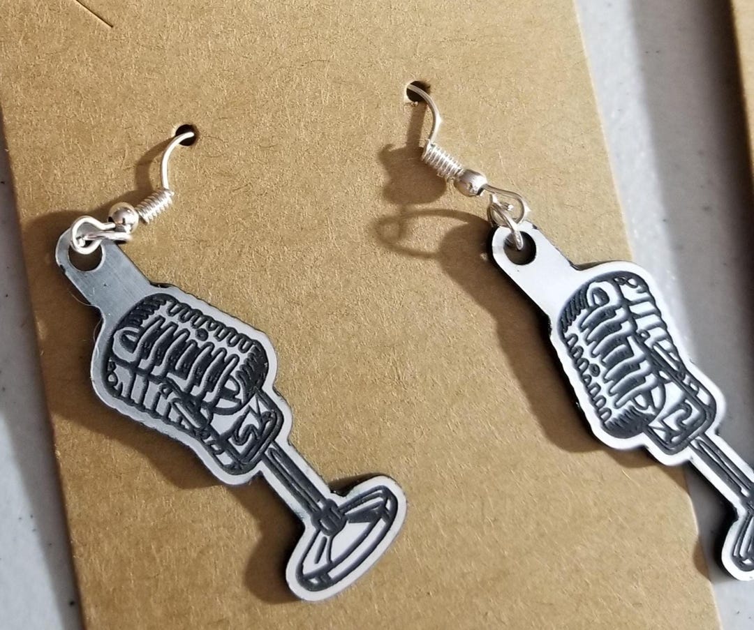 Retro Mic Drop Earrings –sing It Loud, 80s Style – Rewind & Play Series ...