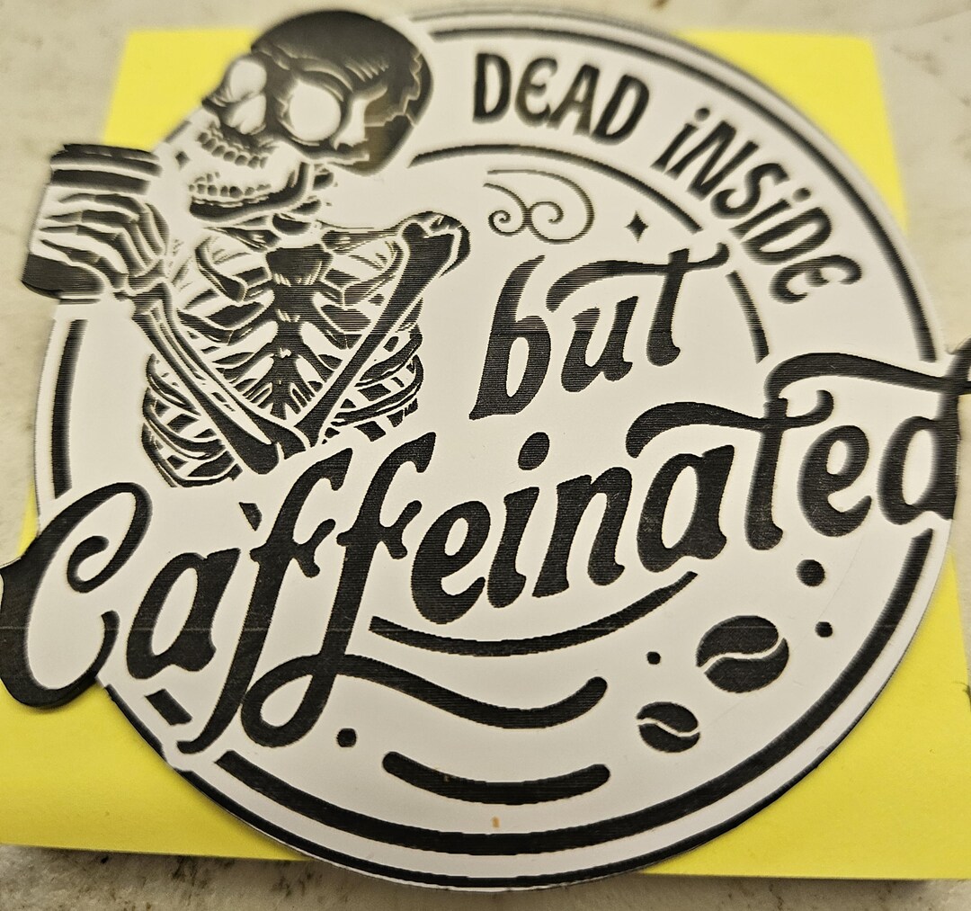 Dead Inside but Caffeinated – Skeleton Coffee Magnet or Keychain | Dark ...