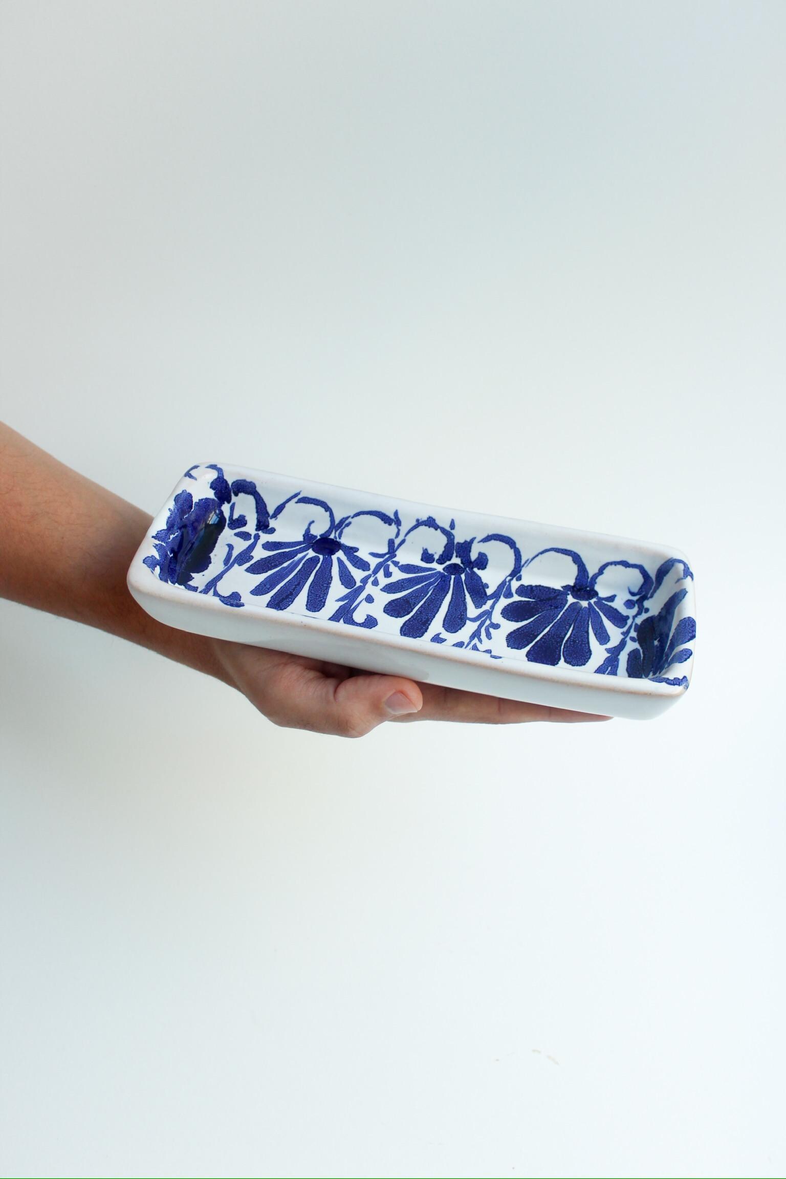 Handmade Rectangular Dish: 23cmx9.5cm Hand-painted Mediterranean ...
