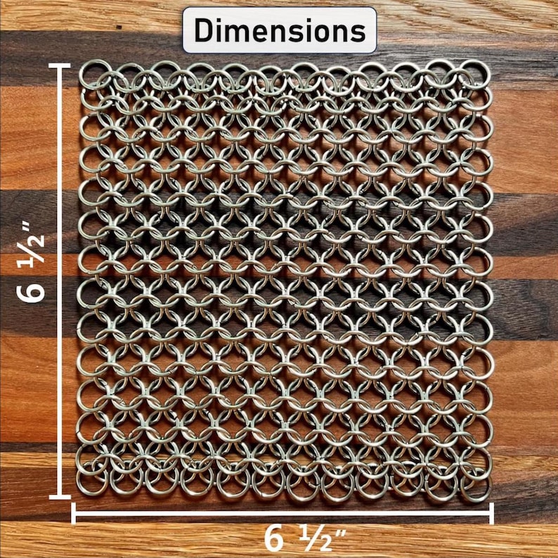 Handmade Stainless Steel Chainmail Pot Scrubber, Cast Iron Cleaner ...