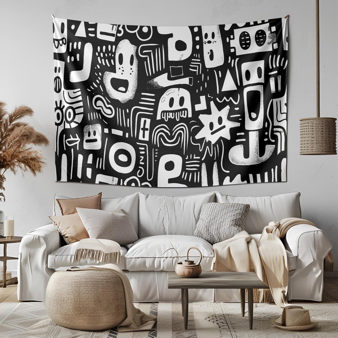Graffiti Tapestry, Urban Street Art Wall Decor, Colorful Hip Hop Style ...
