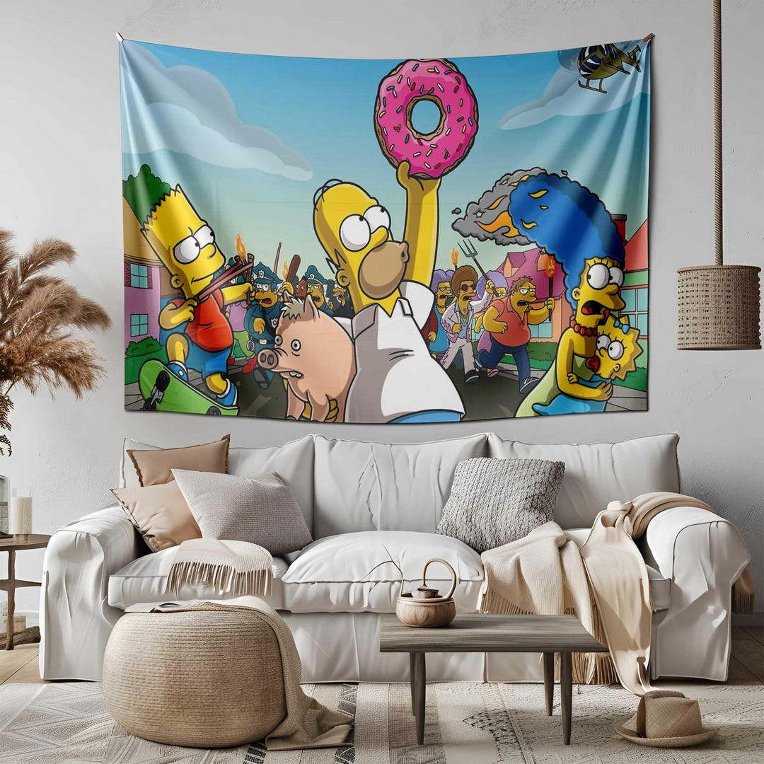 The Simpsons Cartoon TV Show Wall Tapestry - Etsy