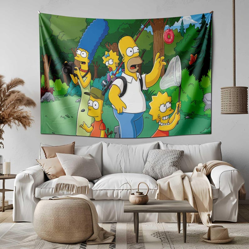 The Simpsons Cartoon TV Show Wall Tapestry - Etsy
