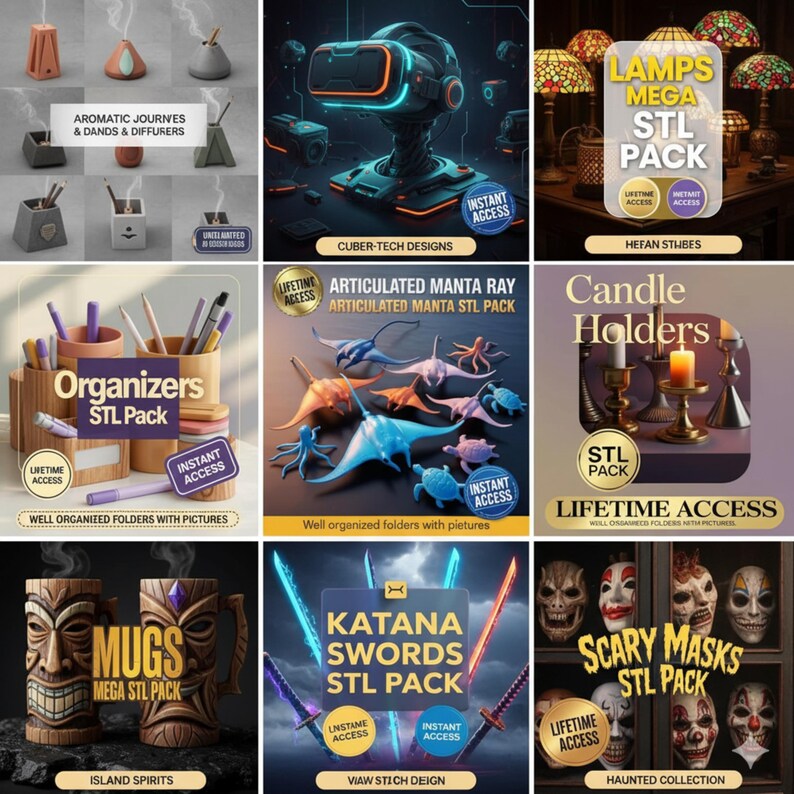 STL Pack 160,000+ 3D Model STL Files: Mega Pack for 3D Printing ...